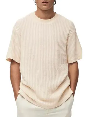 Mango Stripe Jersey T-shirt - Ivory White