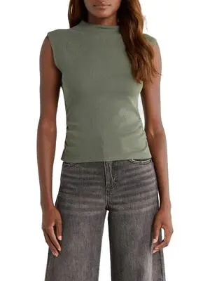 Marine Layer Lexi Sleeveless Mock Neck Top - Beetle