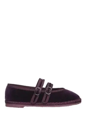 FLABELUS Claire Mary Jane Flat - Aubergine