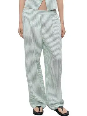 MANGO Stripe Low Rise Straight Leg Jeans