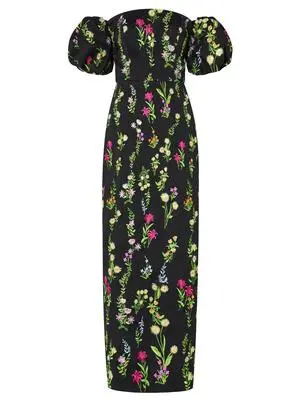 MILLY Nira Bloom Maxi Dress - Black