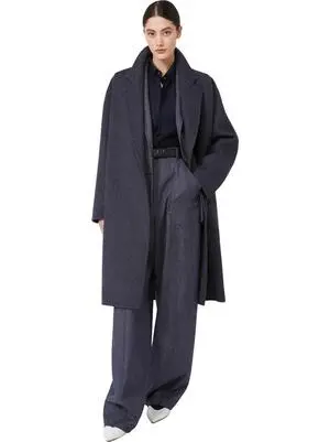 MAX MARA Denim-Effect Wool Coat