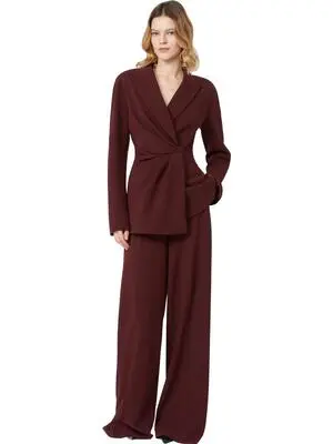 Max Mara Tuxedo-style Cady Trousers - Cherry