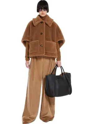 Max Mara Teddy Fabric Short Cape - Camel