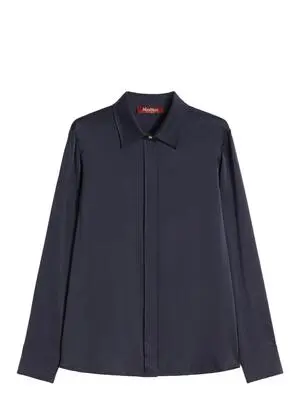 Max Mara Silk Satin Shirt - Ultramarine