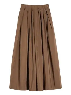 Max Mara Cotton Micro Faille Skirt Brown