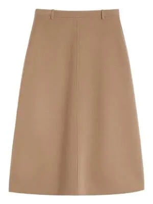Max Mara Flared Wool Skirt - Hazelnut Brown