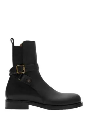 Burberry Leather Ledger Jodphur Boots - Black