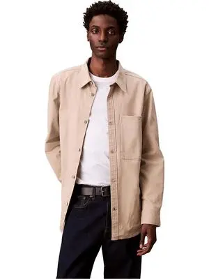 Calvin Klein Canvas Relaxed Shirt Jacket - Aluminum