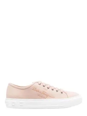 FERRAGAMO Logo-embossed Low-top Sneakers - Pink