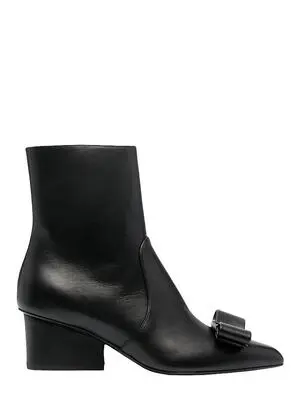 FERRAGAMO Viva Bow Detail Boots - Black