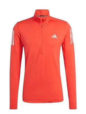 Adidas Own The Run 1/4 Zip Long Sleeve Sweatshirt - Bright Red