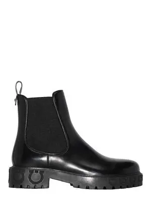 FERRAGAMO Gancini Chelsea Boots - Black