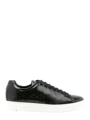 FERRAGAMO Cube Ganciniprint Sneakers - Gray