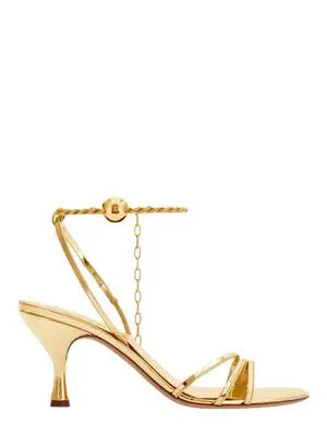 FERRAGAMO 70mm Ankle Chain Sandals - Gold