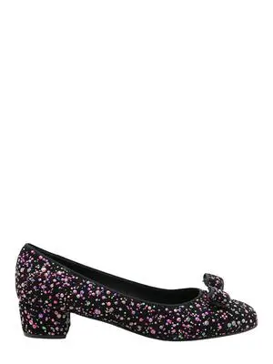 FERRAGAMO Vara Sequin-embellished Pumps - Black