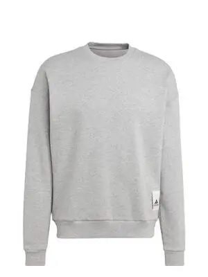 Adidas Lounge Fleece Sweatshirt - Medium Grey Heather