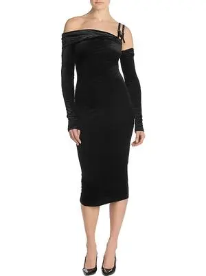 Versace Velvet Ribbed Dress - Black