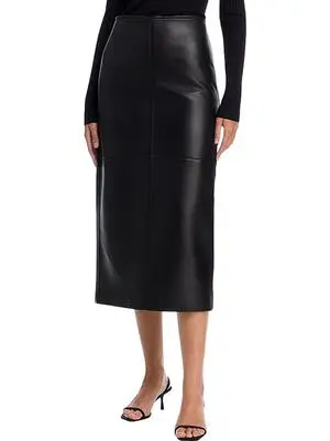 A.L.C. Marta Leather Midi Skirt - Black