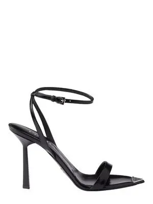 Prada Brushed Leather Sandals - Black
