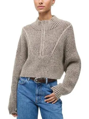 Staud Hampton Cropped Sweater - Bisque