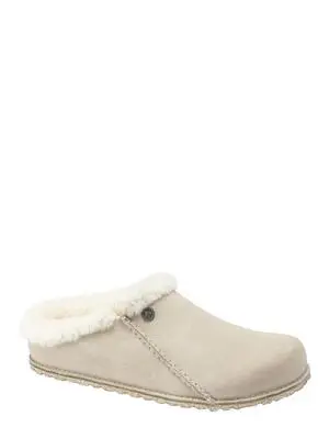 BIRKENSTOCK Zermatt Premium Suede Leather Slipper - Antique White