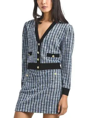Derek Lam 10 Crosby Tweed Cardigan Jacket - Blue Multi