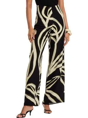 CALA DE LA CRUZ Oxana Printed High Waisted Wide Leg Pants - Manglar