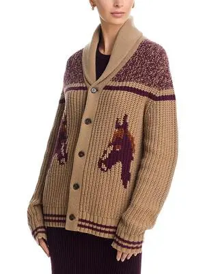 Guest In Residence Cashmere Rodeo Cardigan - Camel Combo