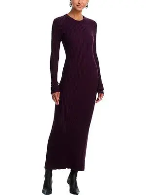 Helmut Lang Open Back Rib Knit Dress - Eggplant