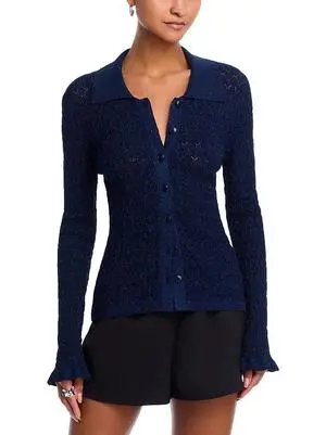 Sea Ruby Knit Polo Top - Navy