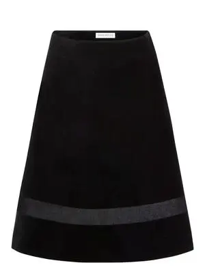Nina Ricci Velvet Mini Skirt With Lace Insert - Black