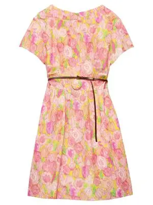 Prada Floral-print Mini Dress - Pink