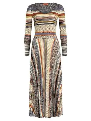 Missoni Striped Fine-knit Midi Dress - Multicoloured