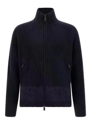 Dsquared2 Ribbed High-neck Zip-front Cardigan - Blue