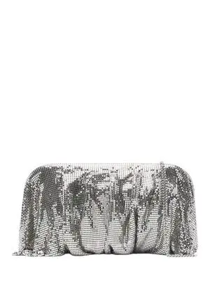 Benedetta Bruzziches La Grande Venus Chainmail Draped Clutch - Silver