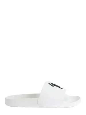 GIUSEPPE ZANOTTI Brett Logo-embellished Slides - White