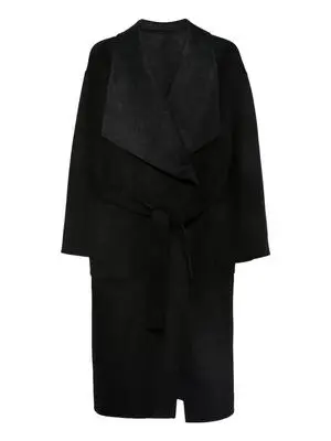 THE DYNAMIS STUDIO Belted Wrap Single-breasted Coat - Black