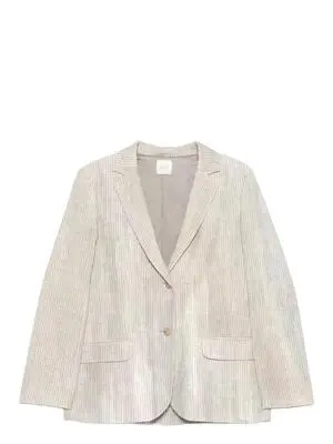 ALYSI Single-breasted Velvet Blazer - Neutrals