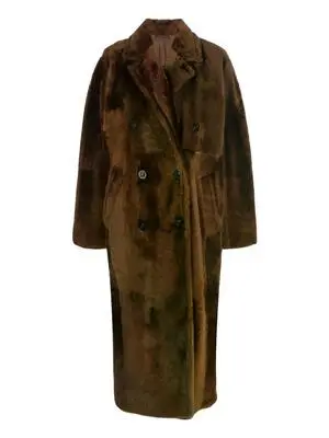 Max Mara Notched-lapels Double-breasted Coat - Brown