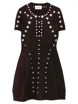 Coperni Embellished Mini Dress - Brown