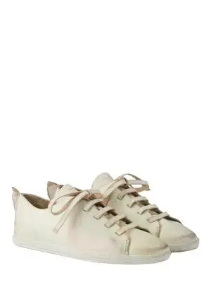 Prada Lace-up Leather Sneakers - Neutrals