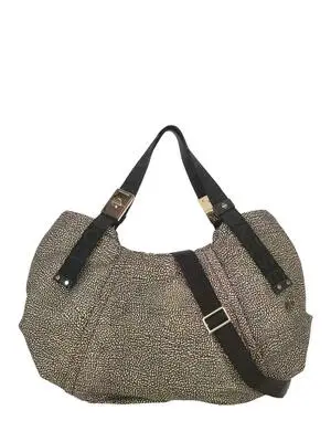 Borbonese Macadam-print Fold Bowler Tote Bag - Neutrals