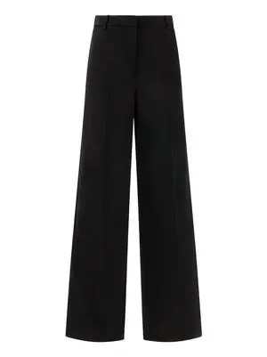F.IT Pleated Wide-leg Trousers - Black
