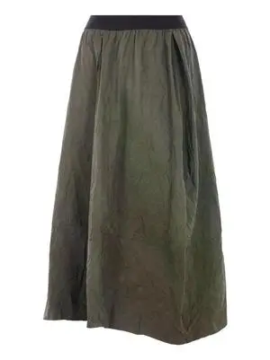 MARIA CALDERARA Asymmetric-hem Midi Skirt - Green