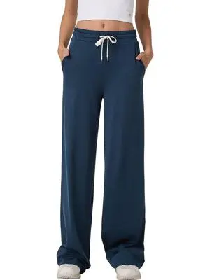 Vuori Halo Essential Wide-leg Pants Long - Blue Coast Heather