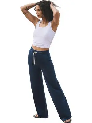 Vuori Halo Essential Wide-leg Pants - Blue Coast Heather