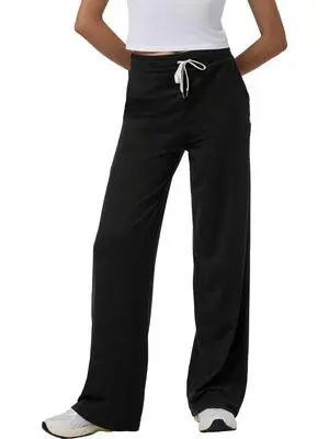 Vuori Halo Essential Wideleg Pant Long - Black Heather