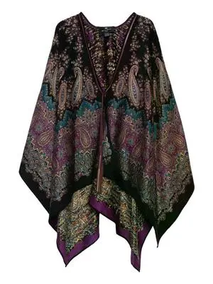 ETRO Paisley-Print Tasselled Poncho