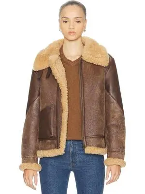 Ralph Lauren Reymond Shearling Coat - Dark Toffee & Nutmeg